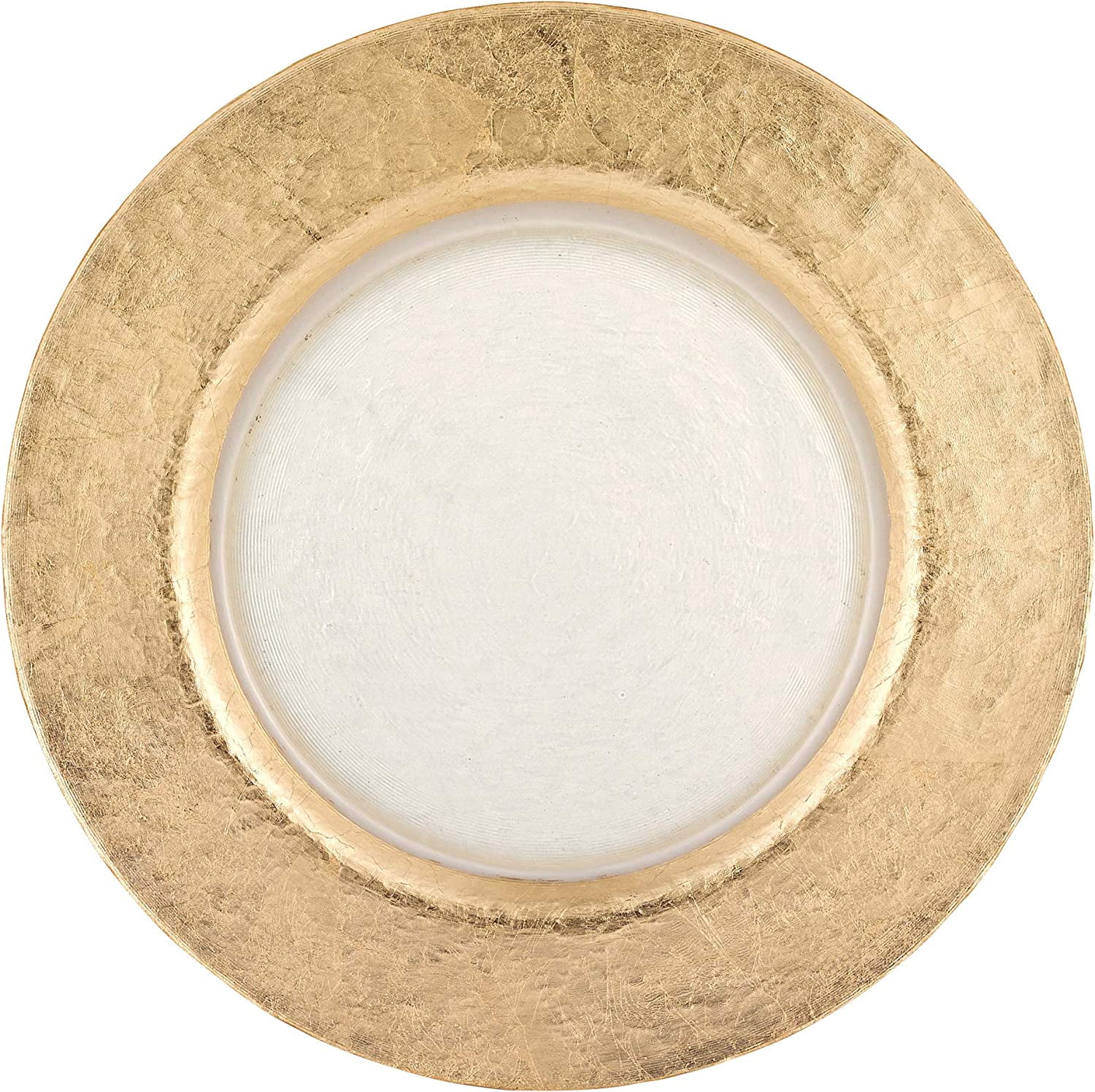 Badash Gold Border Glass Charger Plate - 13" Round Glass Charger with ...