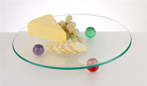 Badash Handcrafted Lead-free Glass Goldleaf Trimmed Oval Wavy Platter ...