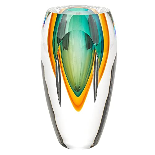 Badash Rimini Murano-Style Art Glass Vase 6" Tall Mouth-Blown Glass Bud ...