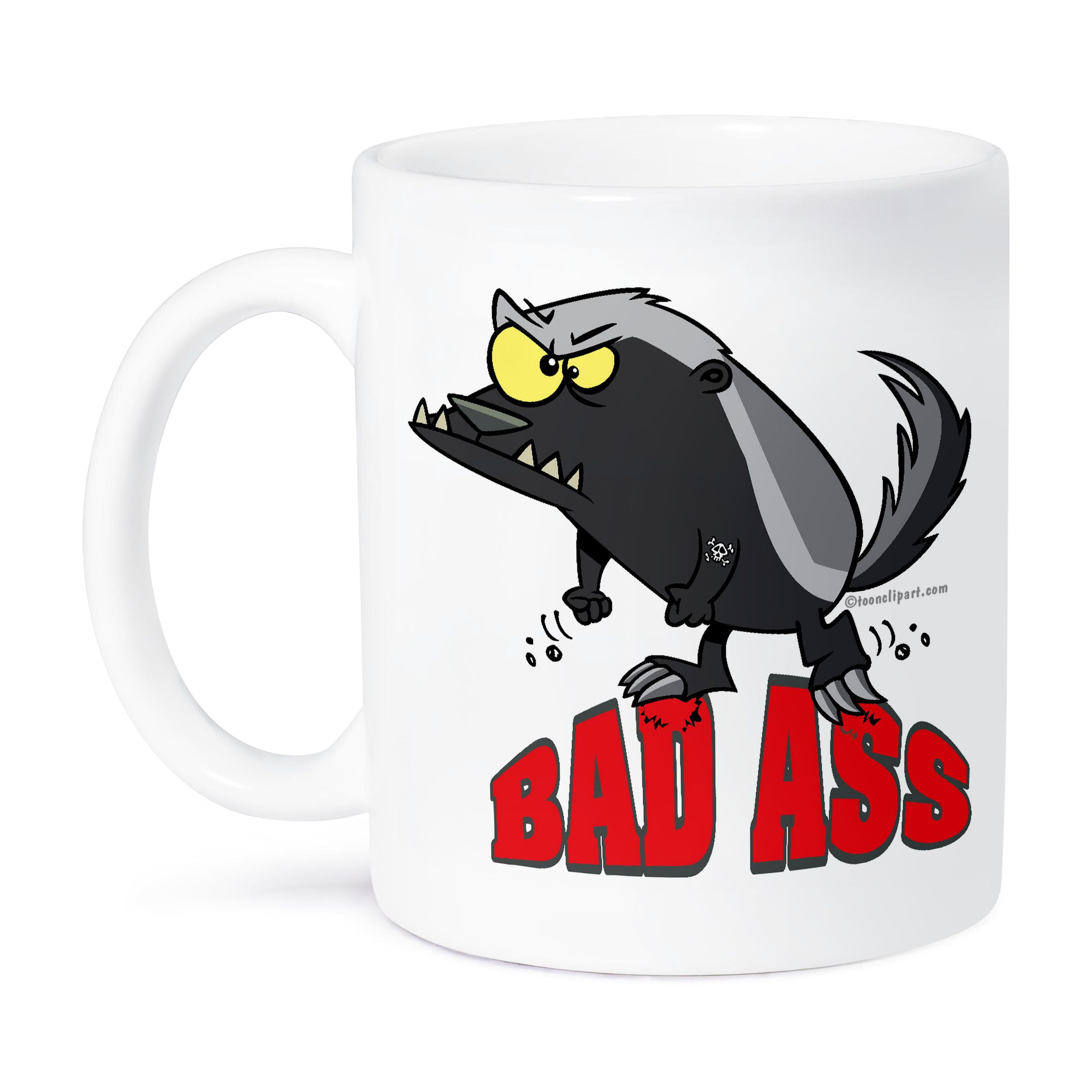 3dRose, Badass Bad Ass Honey Badger Cartoon, 11oz Mug - Walmart.com