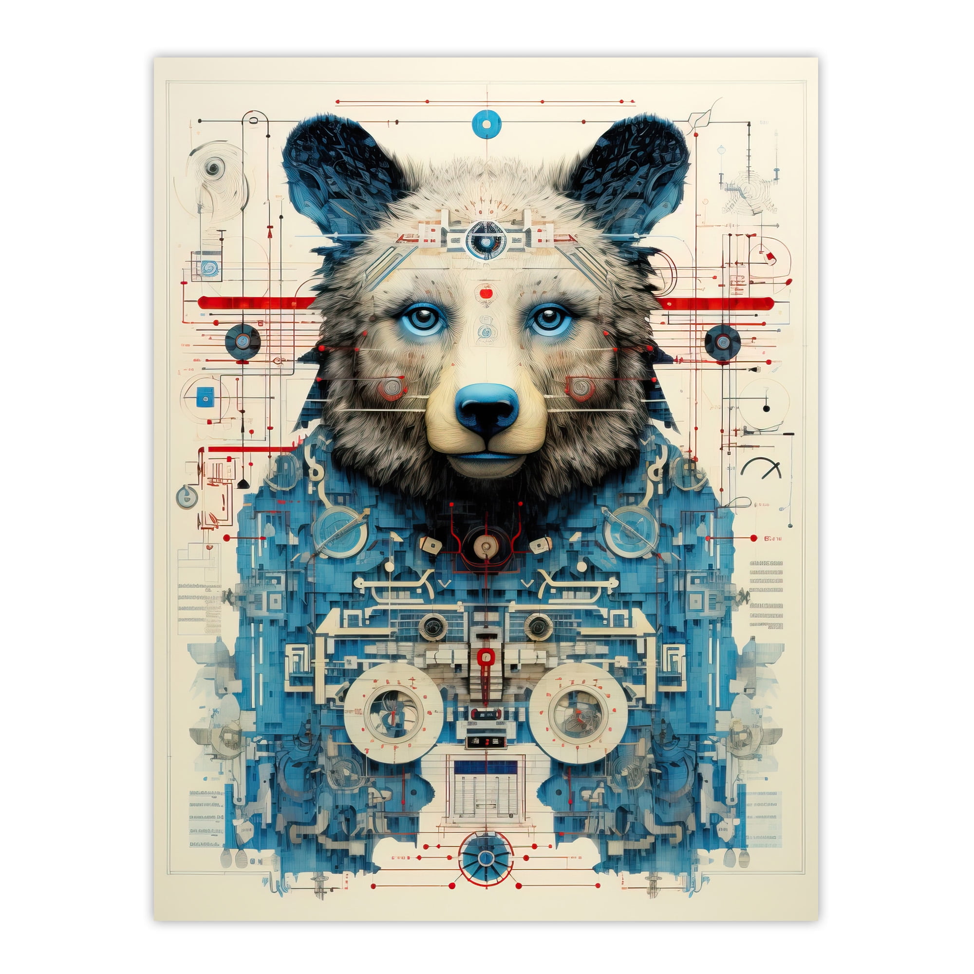 Badass Bear Robot Hybrid Secret Military Weapon Schematic Blueprint ...