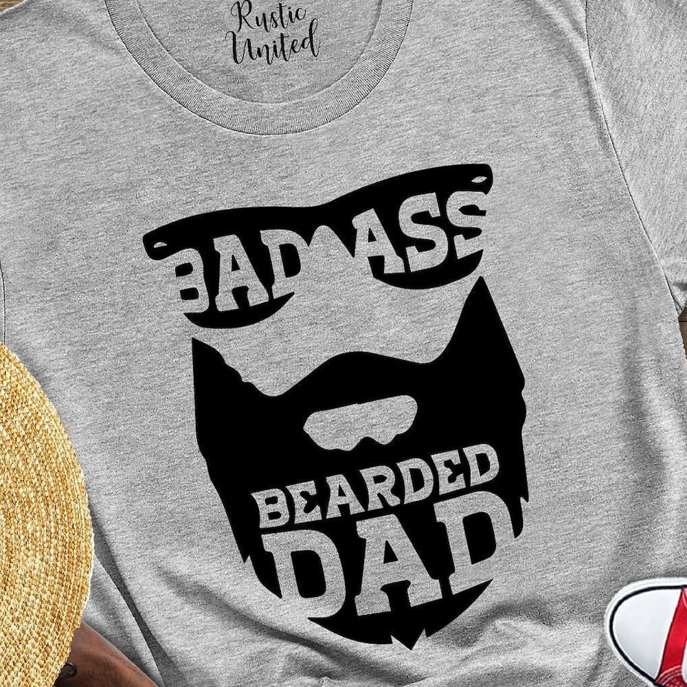 Badass Bearded Dad Shirt, Fathers Day Shirt, Funny Dad Shirt, Bearded ...