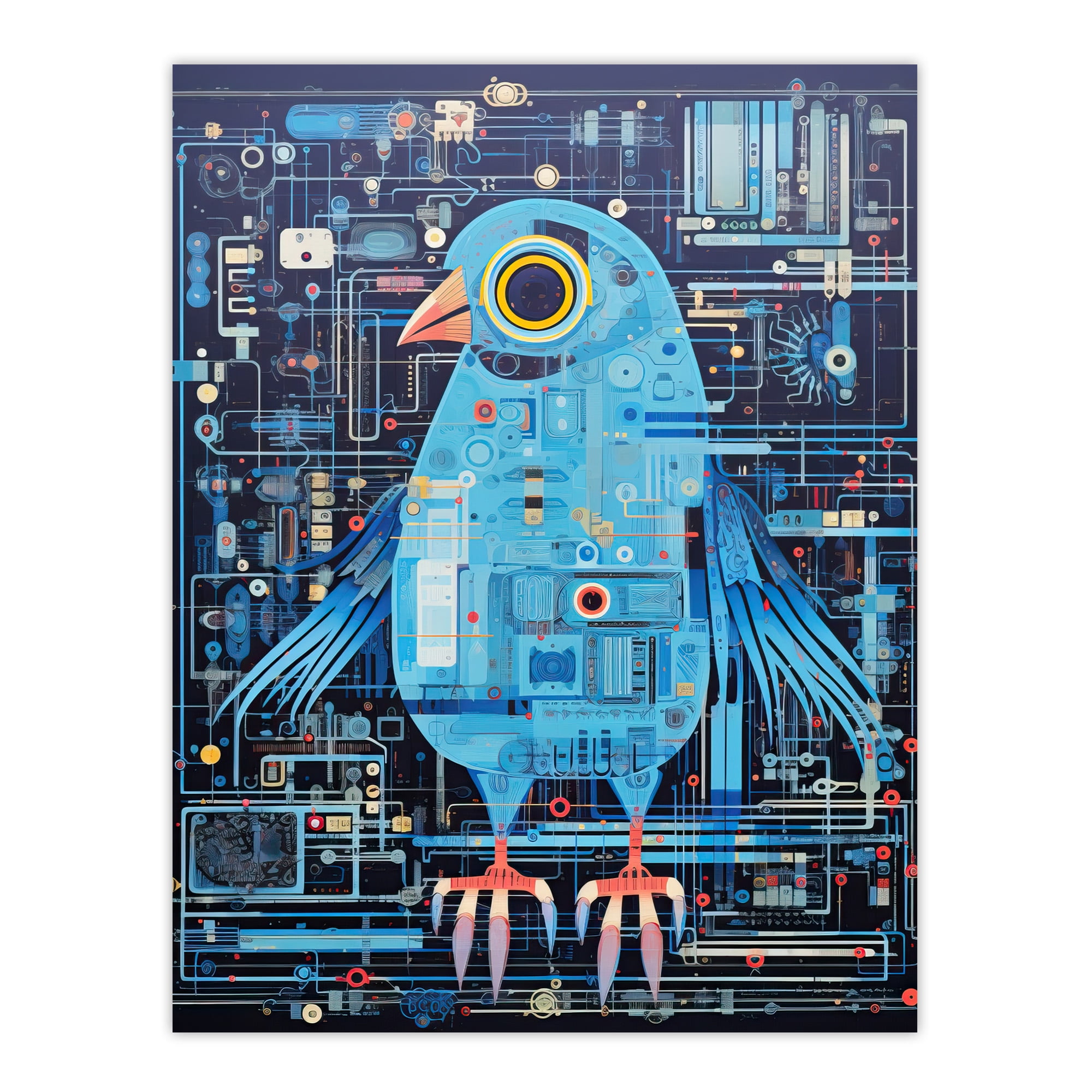 Badass Bird Robot Hybrid Secret Military Schematic Blueprint Futuristic ...