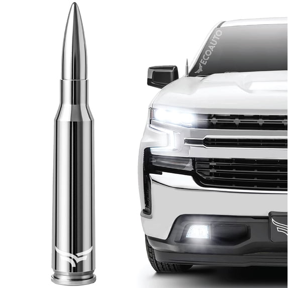 Badass Bullet Antenna 50 Cal Chrome Short Replacement Antenna for Chevy ...