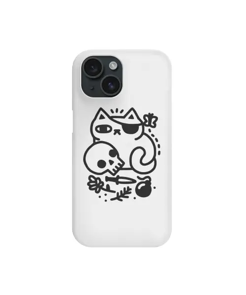 Badass Cat Funny Pet Attitude Skeleton Head Art Phone Case for iPhone ...