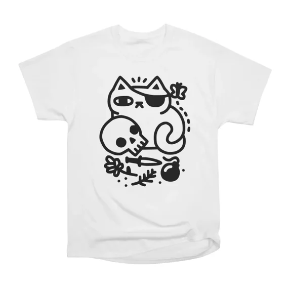 Badass Cat T-Shirt Tee Gift For Him Merch For Her Apparel For Friend ...