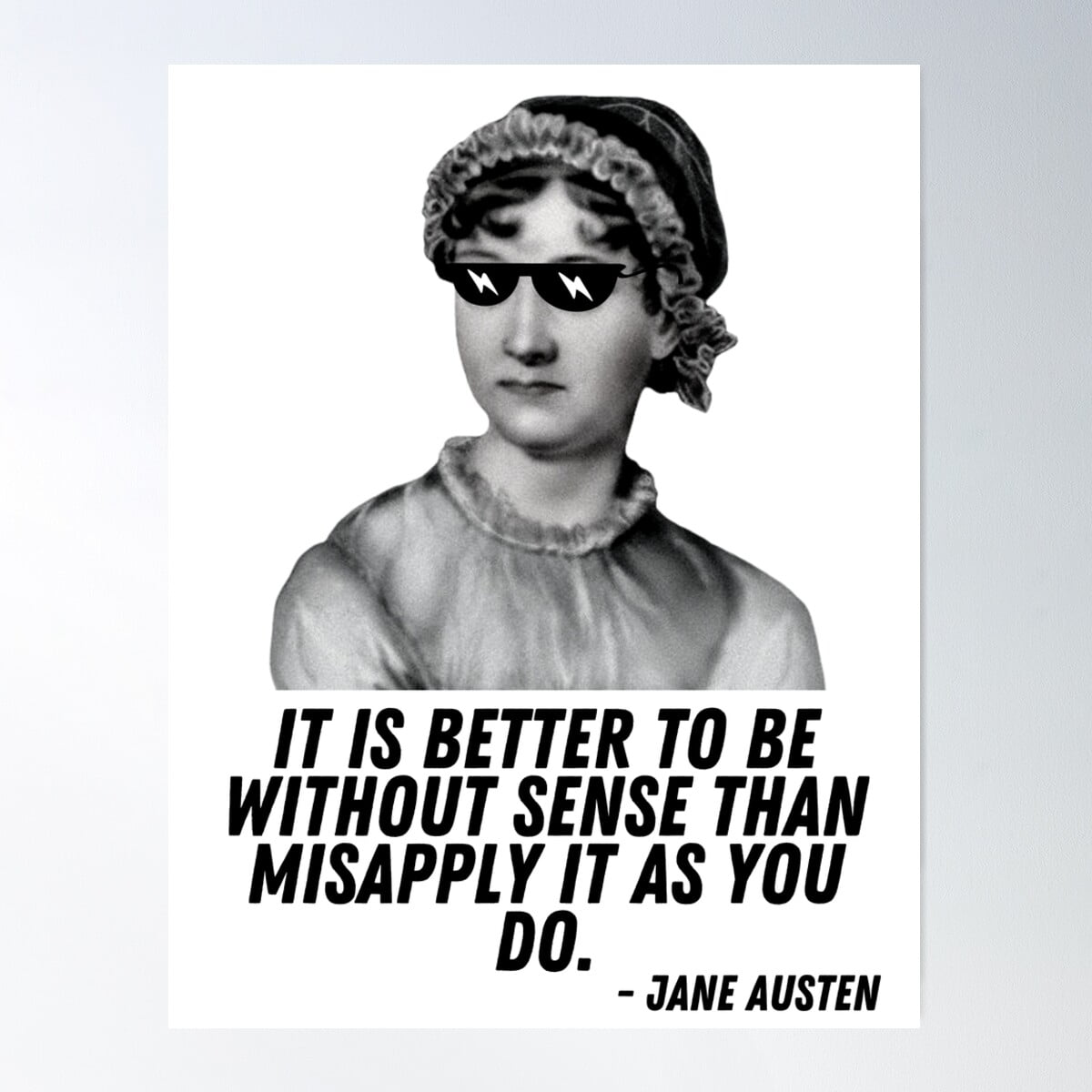 Badass Jane Austen Poster Wall Art, Modern Wall Decor For Living Room ...