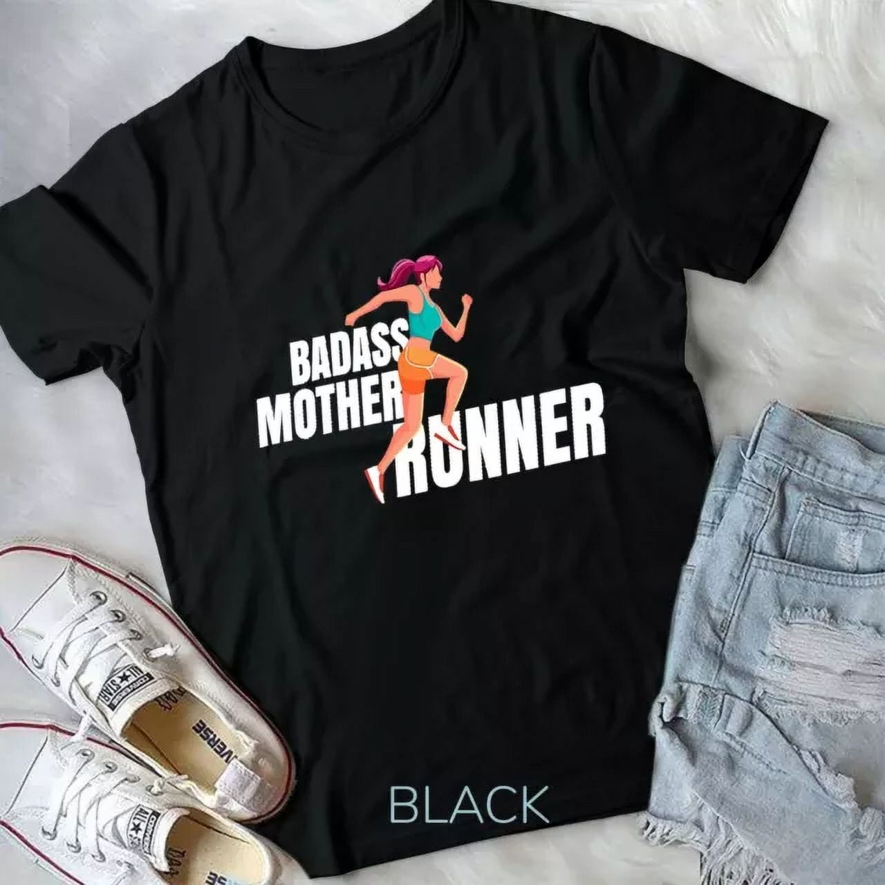 Badass Mother Runner Gift For Jogging Mom Fitness Unisex T-Shirt Unisex ...