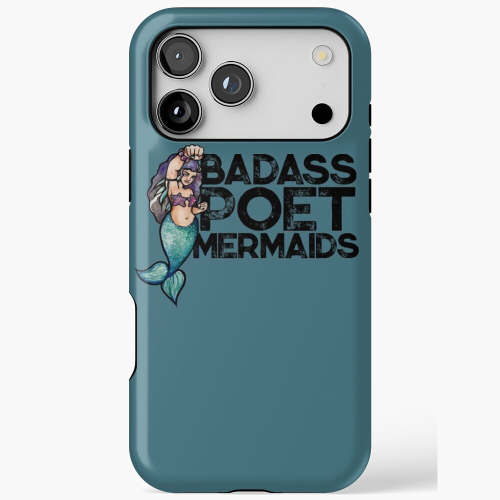 Badass Poet Mermaids Fantasy Art iPhone Case 17 11 12 13 14 15 16 Pro ...