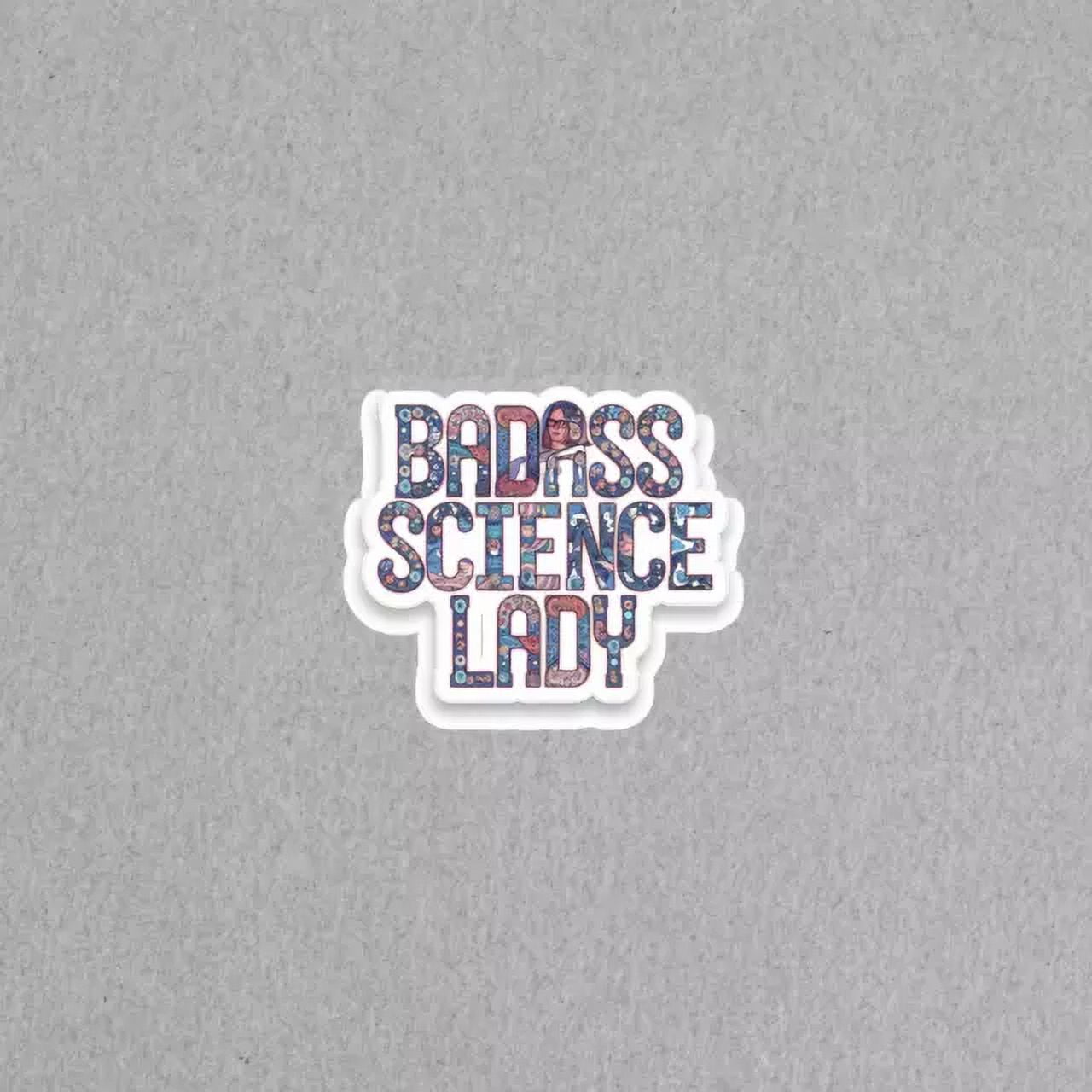 Badass Science Lady Sticker - Stem Feminist Decal For Laptop, Water ...