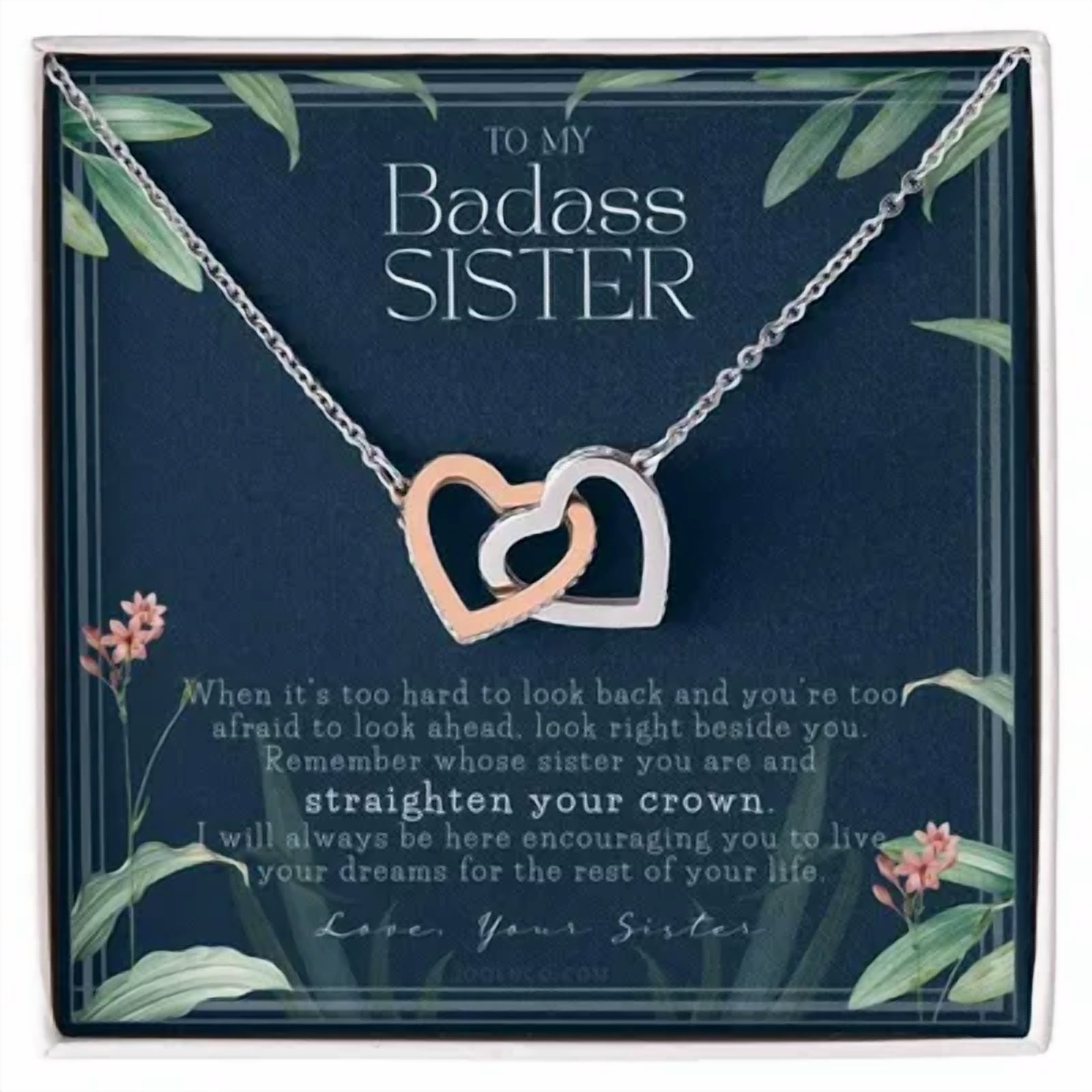 To My Badass Sister Necklace Remember Whose Sister You Are Straighten ...