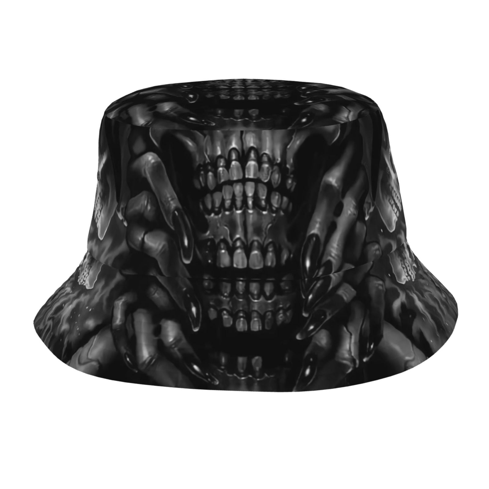 Badass Skull Skeleton Bucket Hat, Packable Fisherman Sun Cap, Foldable ...