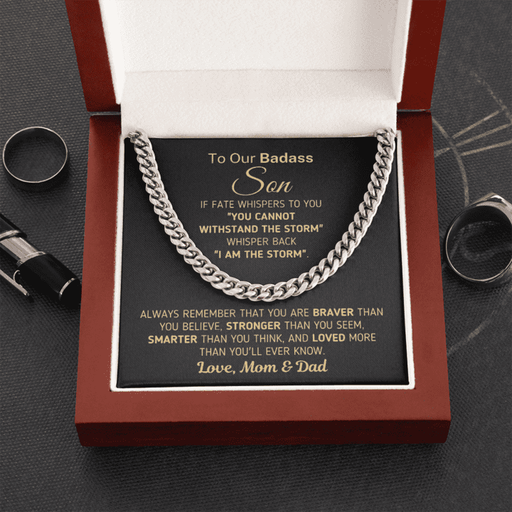To Our Badass Son Necklace Gift Withstand The Storm I Am The Storm ...