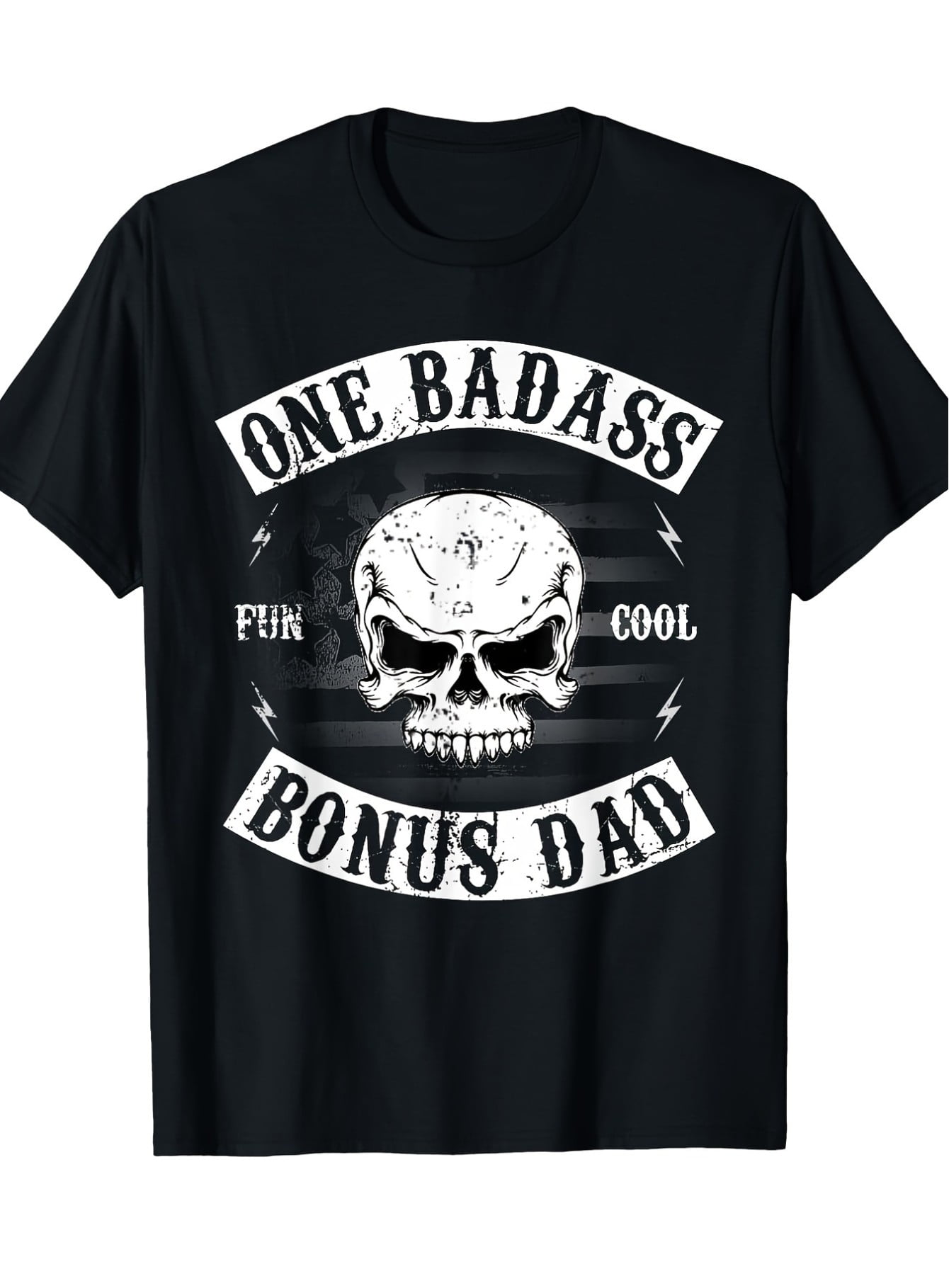 [Badass Stepdad Gift] Funny Bonus Step Dad Birthday T-Shirt - 220g One ...