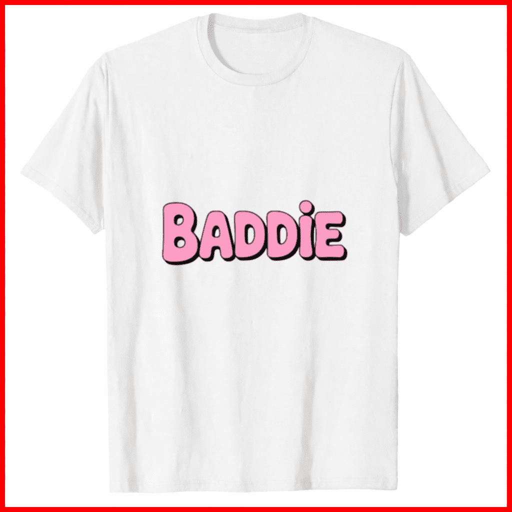 Baddie Pink Color Aesthetic Fashion Style Graphic Print Tee Shirt Art ...