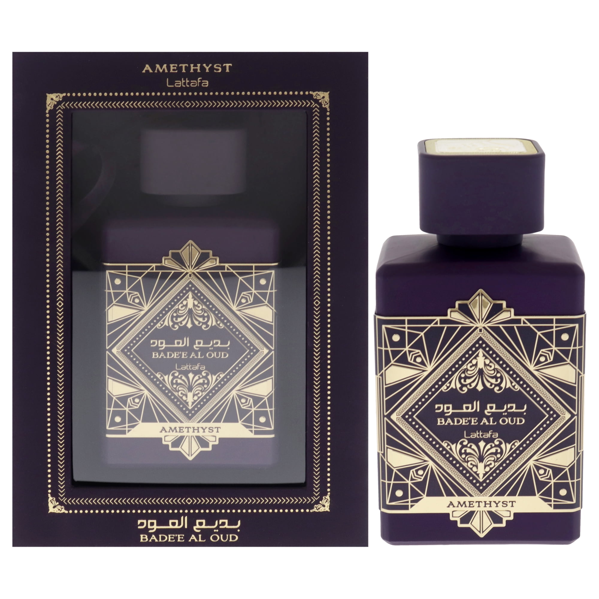 Lattafa Badee Al Oud Amethyst EDP Spray, 3.4 Oz, Men’s Perfume, Pink ...