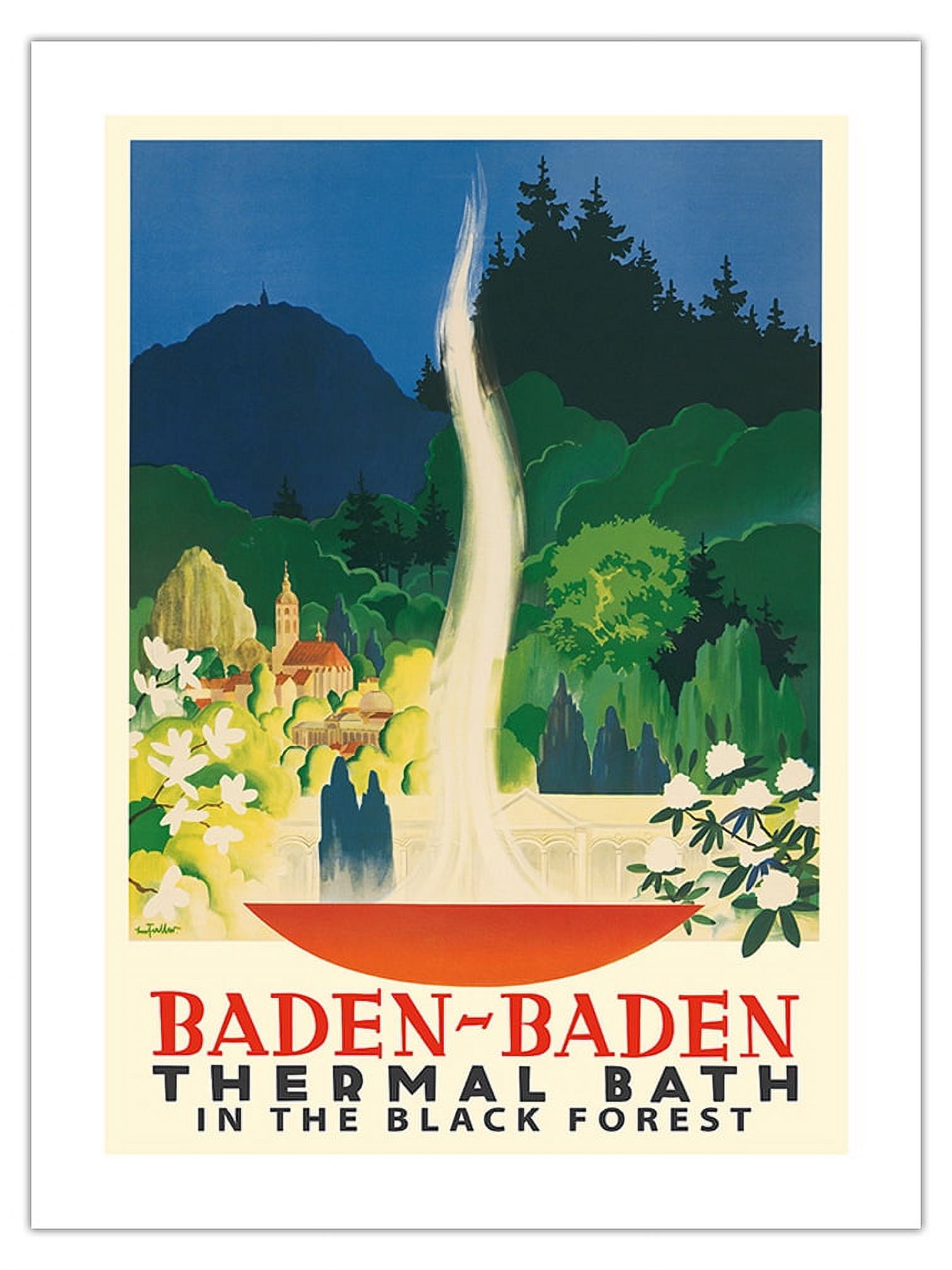 Baden-Baden Germany - Thermal Baths in the Black Forest - Vintage ...