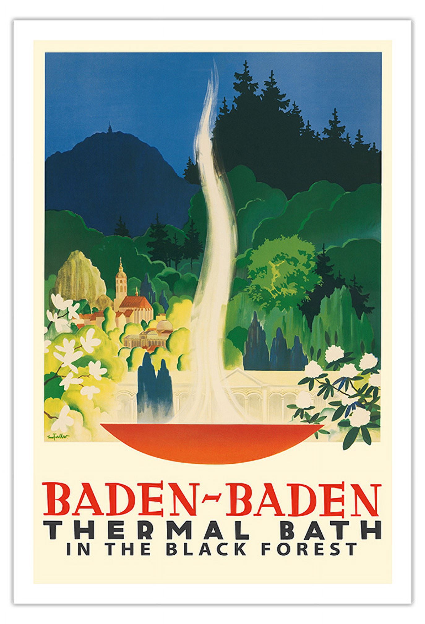 Baden-Baden Germany - Thermal Baths in the Black Forest - Vintage ...
