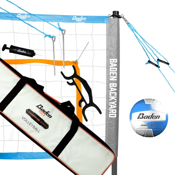 Baden Champions Portable Outdoor Volleyball Set with Regulation Poles ...