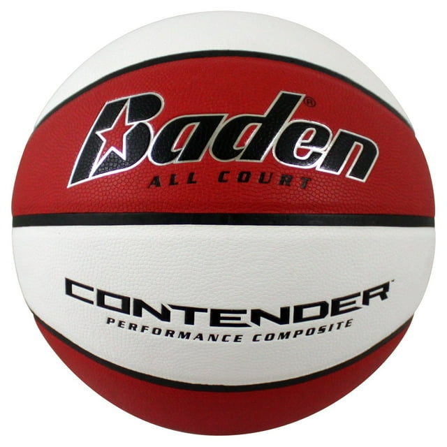 Baden Contender Intermediate Size 6 Composite Basketball, Red/White, 28 ...