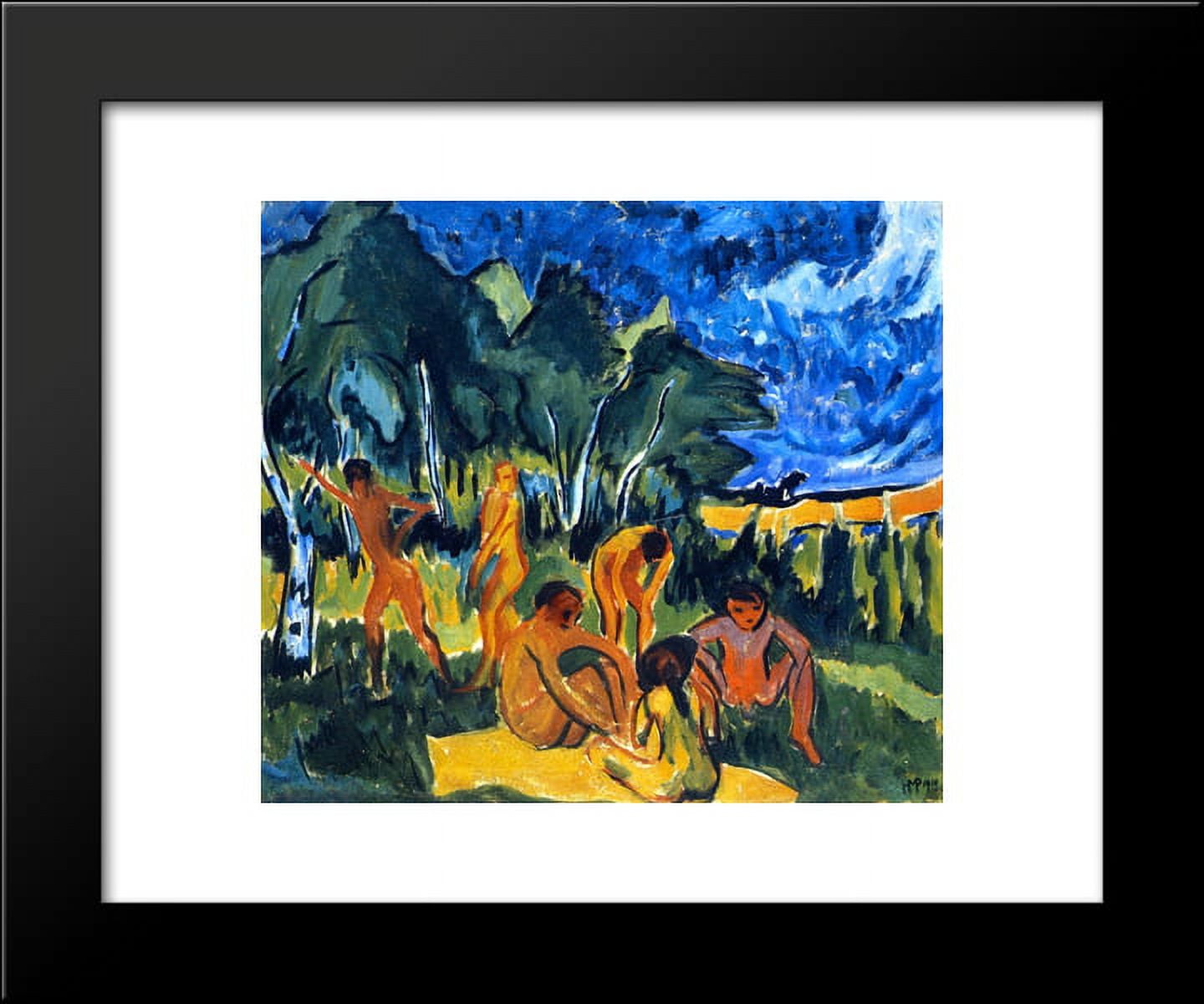 Badende in Moritzburg 20x24 Framed Art Print by Pechstein, Max ...