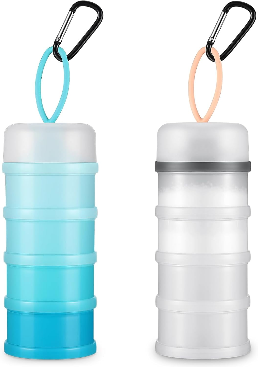 Baderke 2 Pcs Protein Powder Container with Funnels Stand, 4 Stackable ...