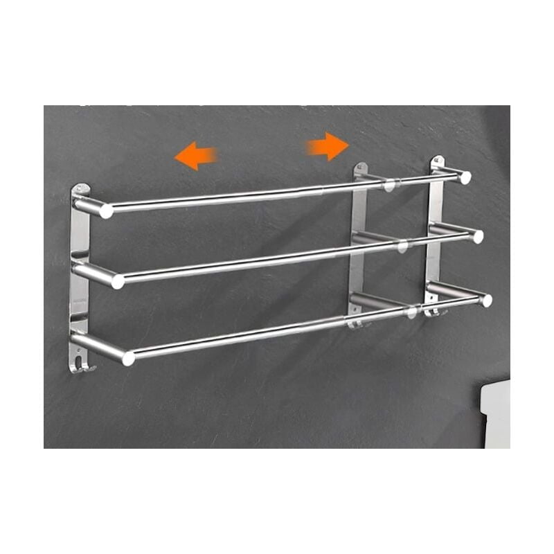 Badezimmer-Handtuchhalter – 43–75 cm ausziehbarer Handtuchhalter – Wand ...