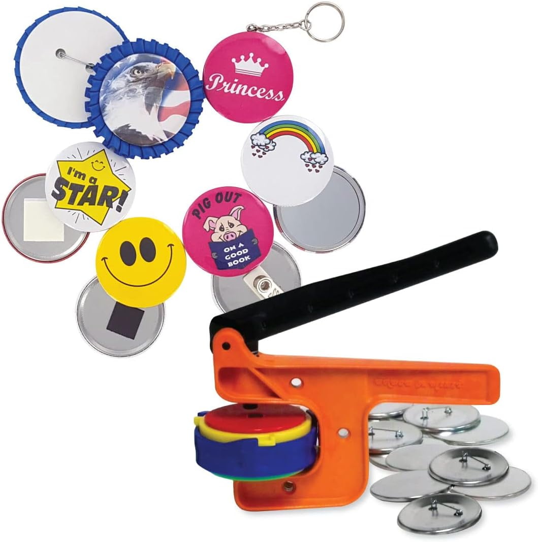 Badge-A-Minit 2 ¼” Button Maker Sampler Starter Kit - DIY Button Making ...