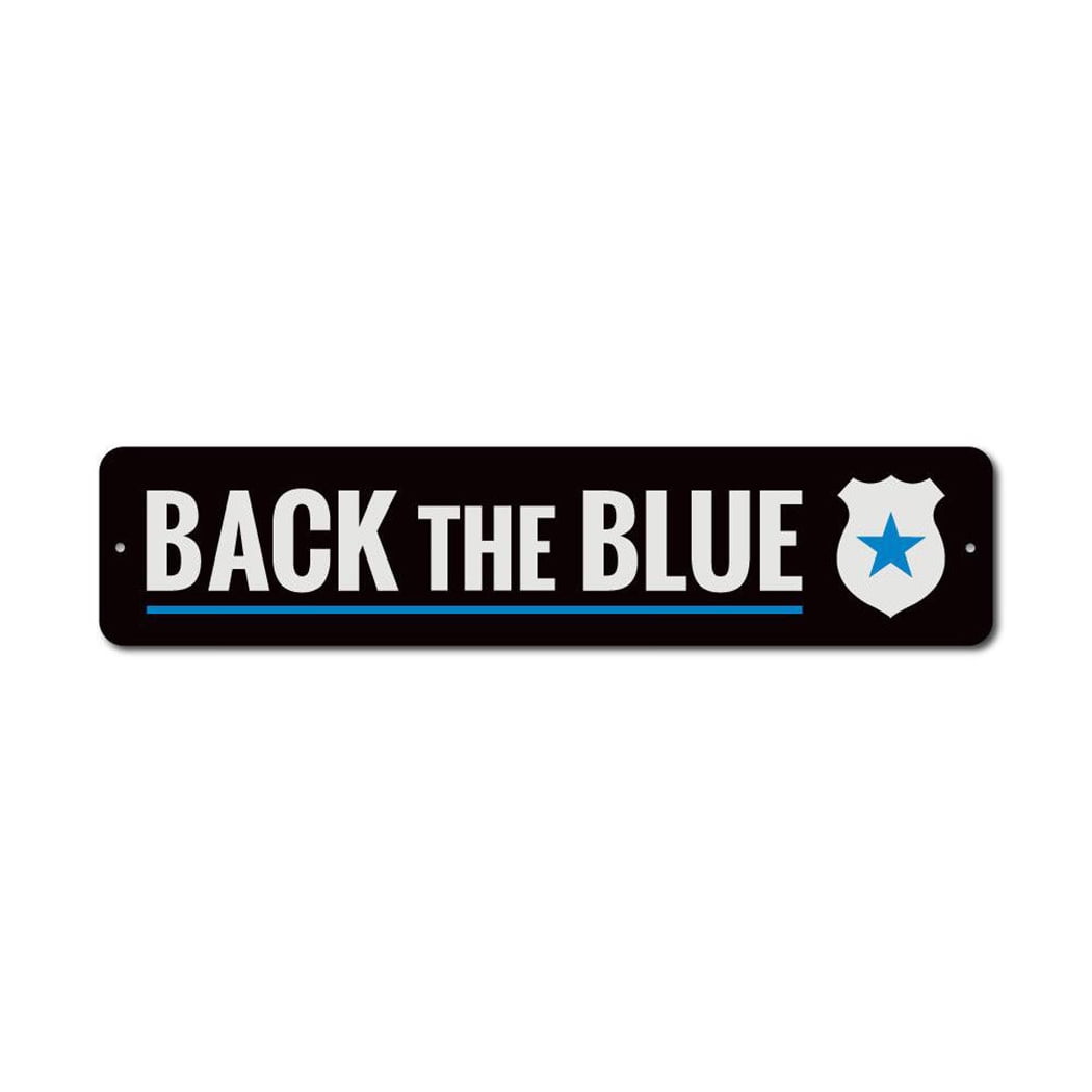 Badge Back The Blue Sign, Custom Police Support Sign, Officer ...