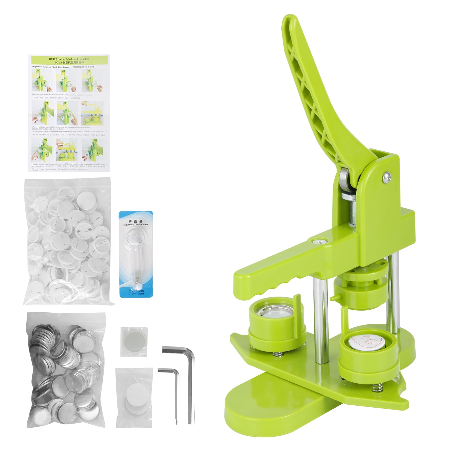 Badge Button Press 25mm Button Press Machine with 100 Sets of ...