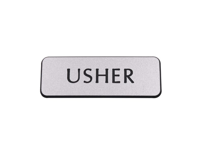 Badge-Contemporary-Usher-Silver/Black-Pin Back - Walmart.com