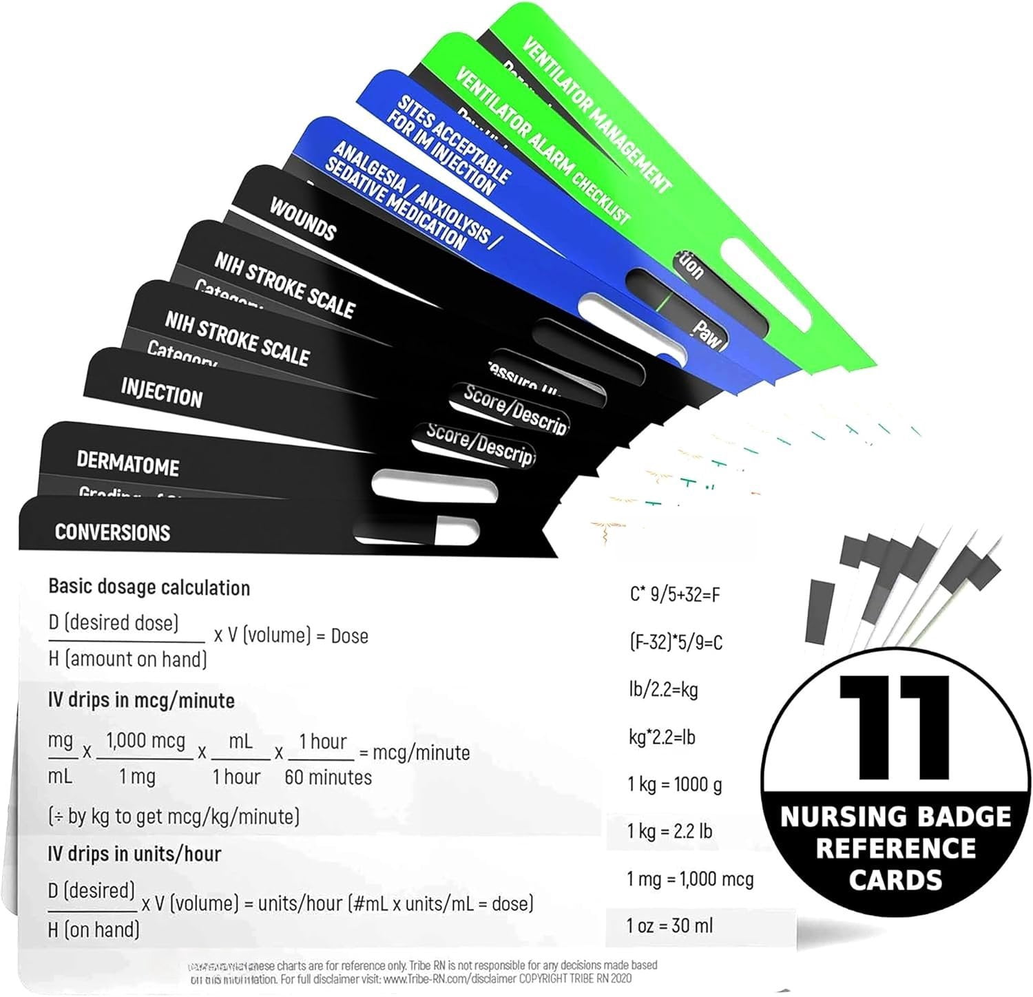 Badge Guru Flash Cards - 11 Reference Cards for , Doctors, EMTs ...