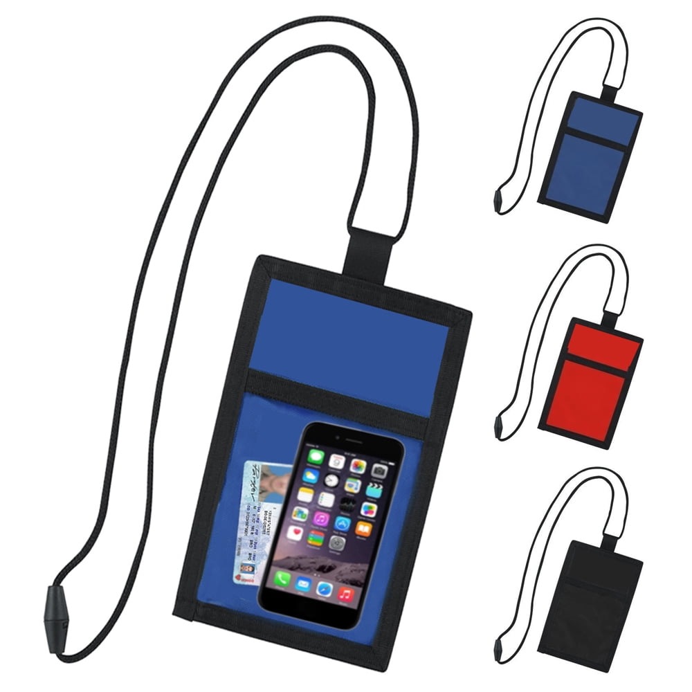 Badge Holder Caddy Neck Stash Pouch Holder Travel Wallet Passport ...