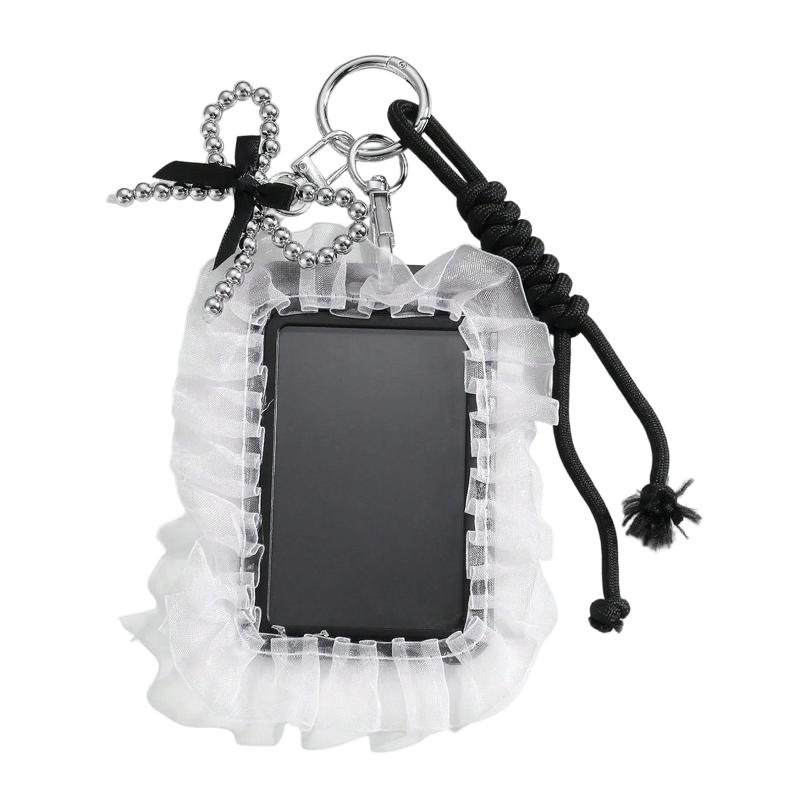 Badge Holder Edgy Gothic Bowknot Keychain Featuring Resin Charm ...