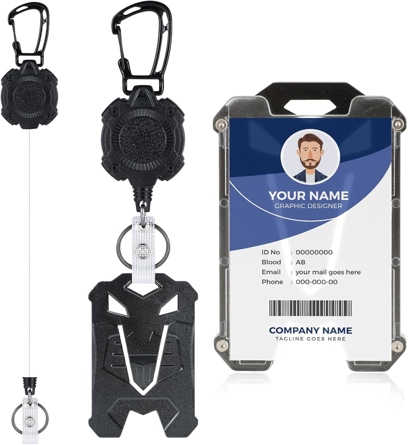 Badge Holder Retractable Clip 2 Pack Id Badge Card Holders - Walmart.com