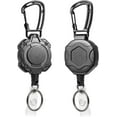 Badge Holder Retractable Clip Heavy Duty Carabiner Badge Reel Keychain ...