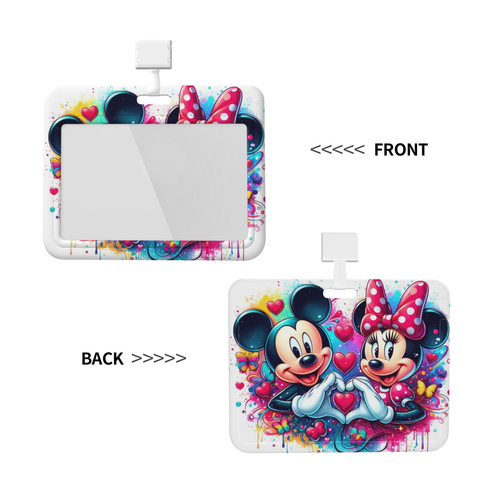 Badge Holder with Retractable Badge Reel and 360° Rotation Belt Clip ...