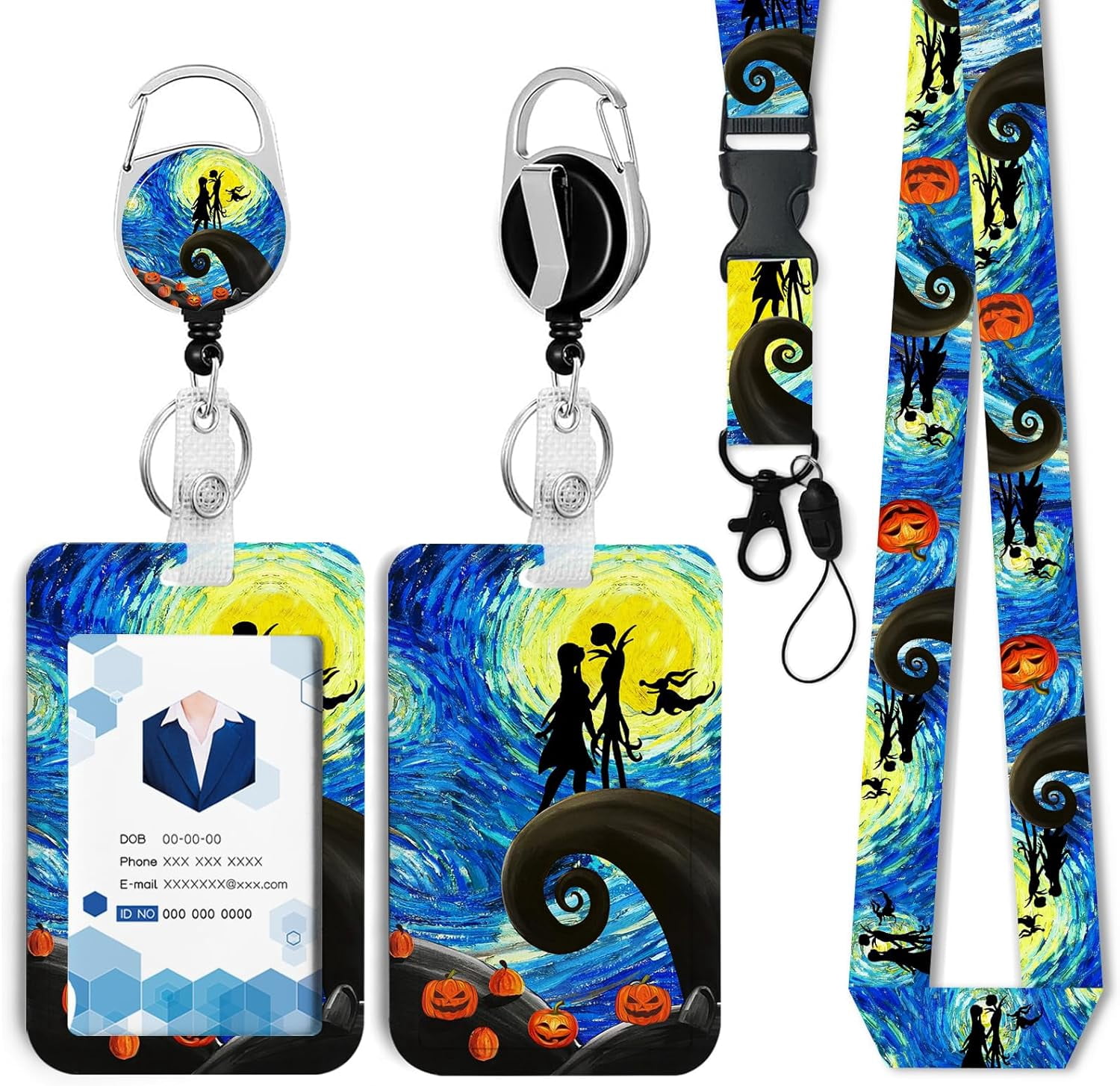 Badge Holder with Retractable Reel and Breakaway Lanyard，Christmas ...