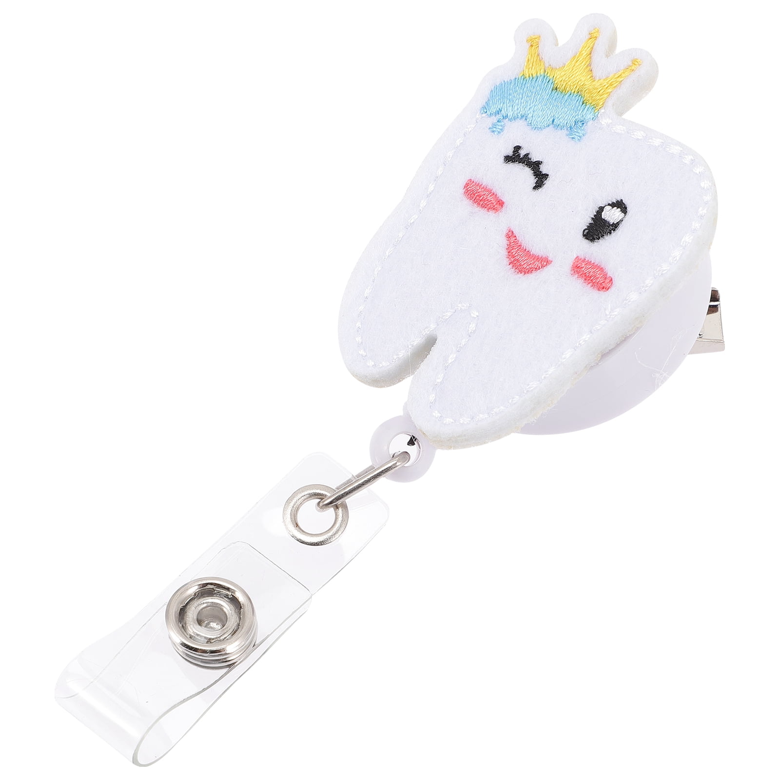 Felt ID Buckle Badge Reel Tooth Funny Gifts The Office Nurse White ...