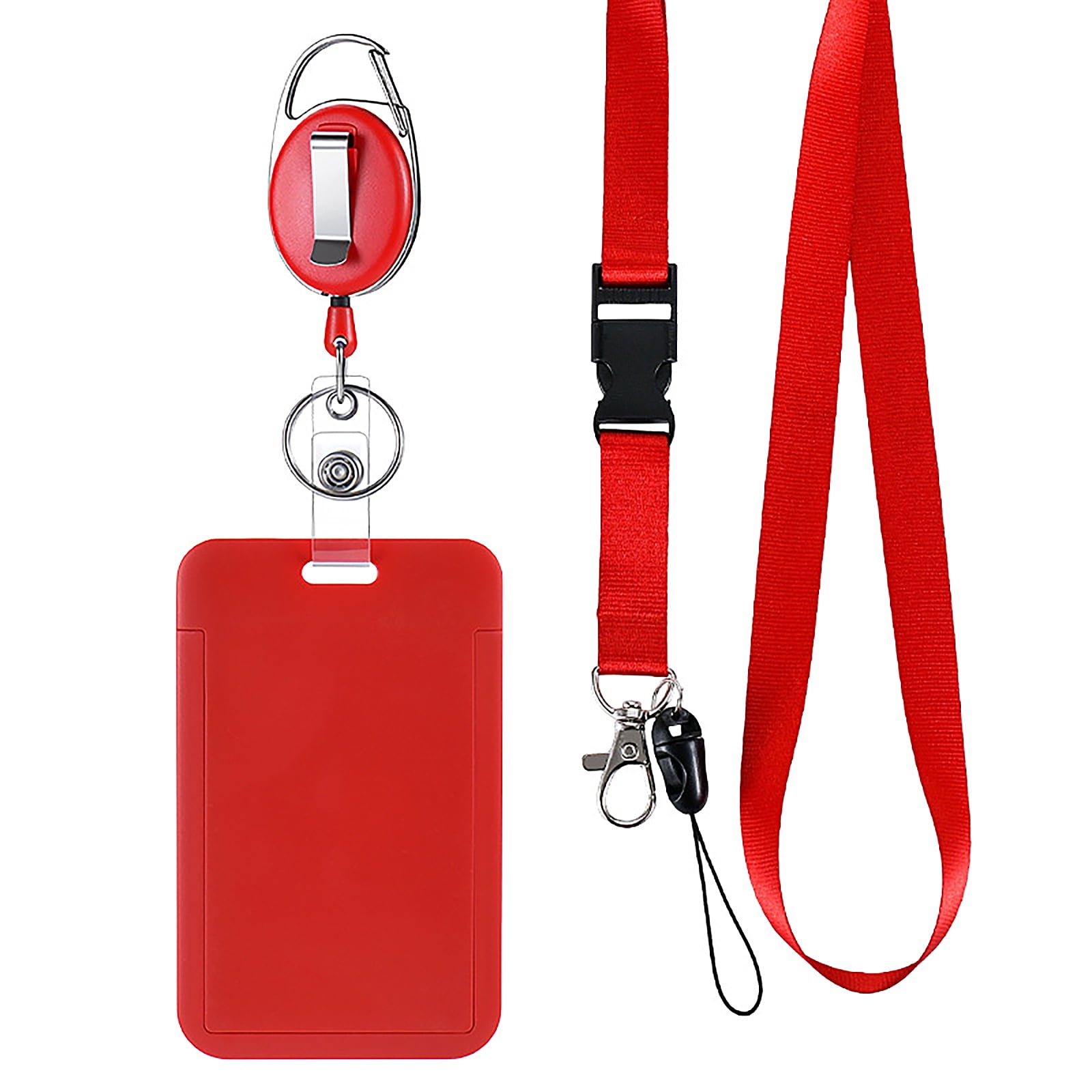 Badge Holder with Retractable Lanyard, Vertical ID Card Sleeve for ...