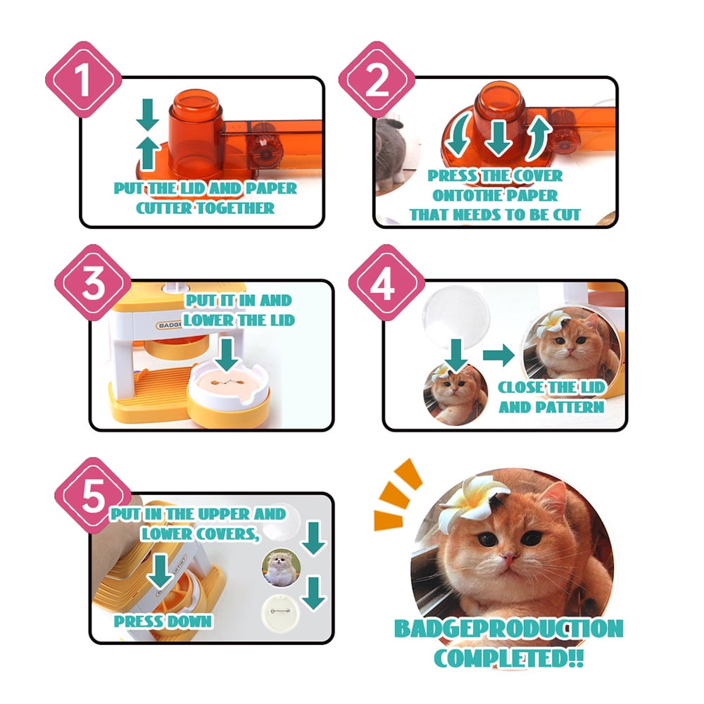 Badge Maker,Kit With Button Maker Pictures And Diy Pin Press Punch And ...