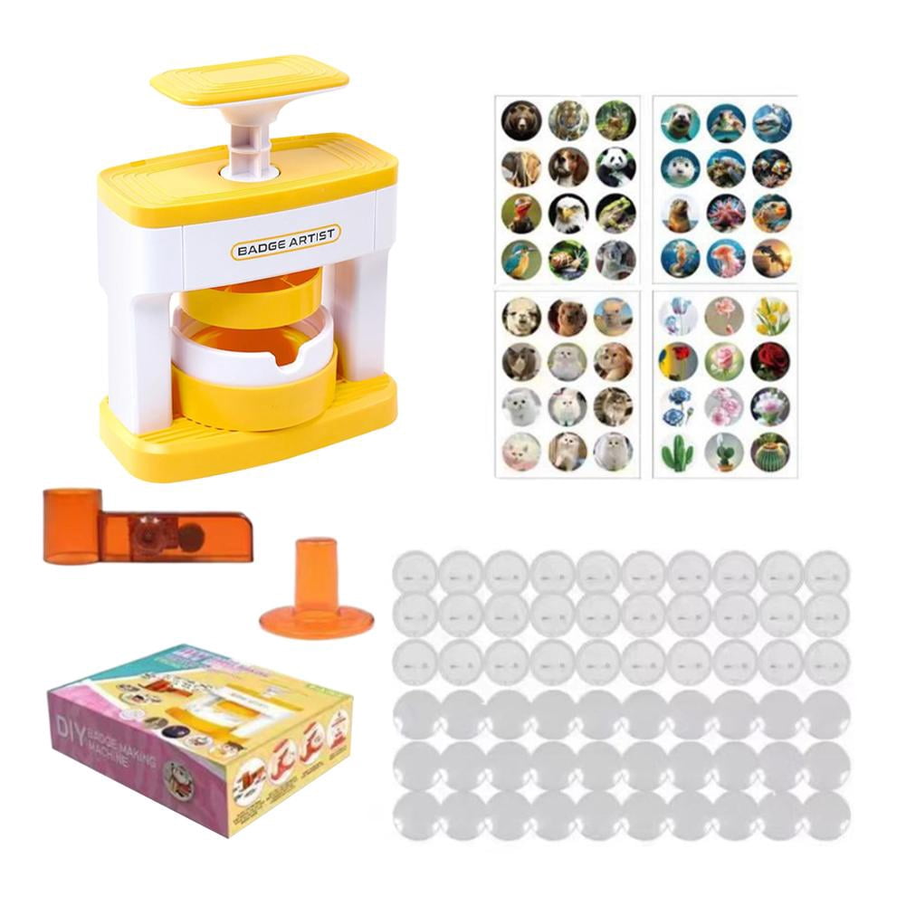 Badge Maker Machine 55mm, Pin Maker, DIY Badge Making Kit, 48pcs ...