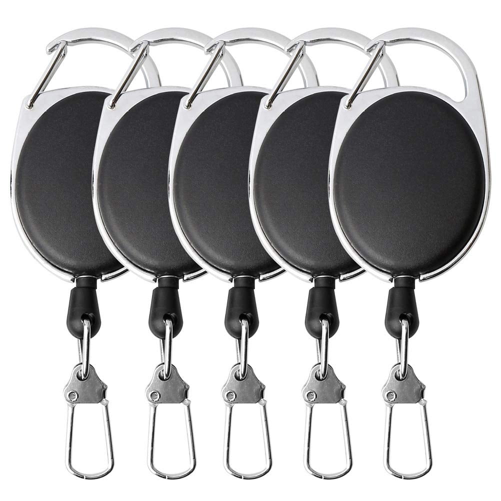 Badge Reel,5 Pcs Reel Clips Retractable Badge Holder with Key Belt Reel ...