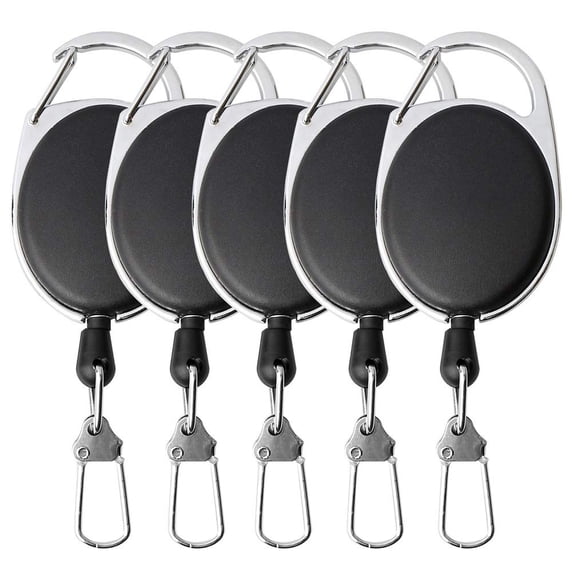 Badge Reel,5 Pcs Reel Clips Retractable Badge Holder with Key Belt Reel ...