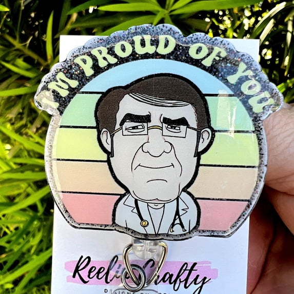 Badge Reel I’m Proud Of You ID Holder Retractable Nurse Healthcare Reel ...