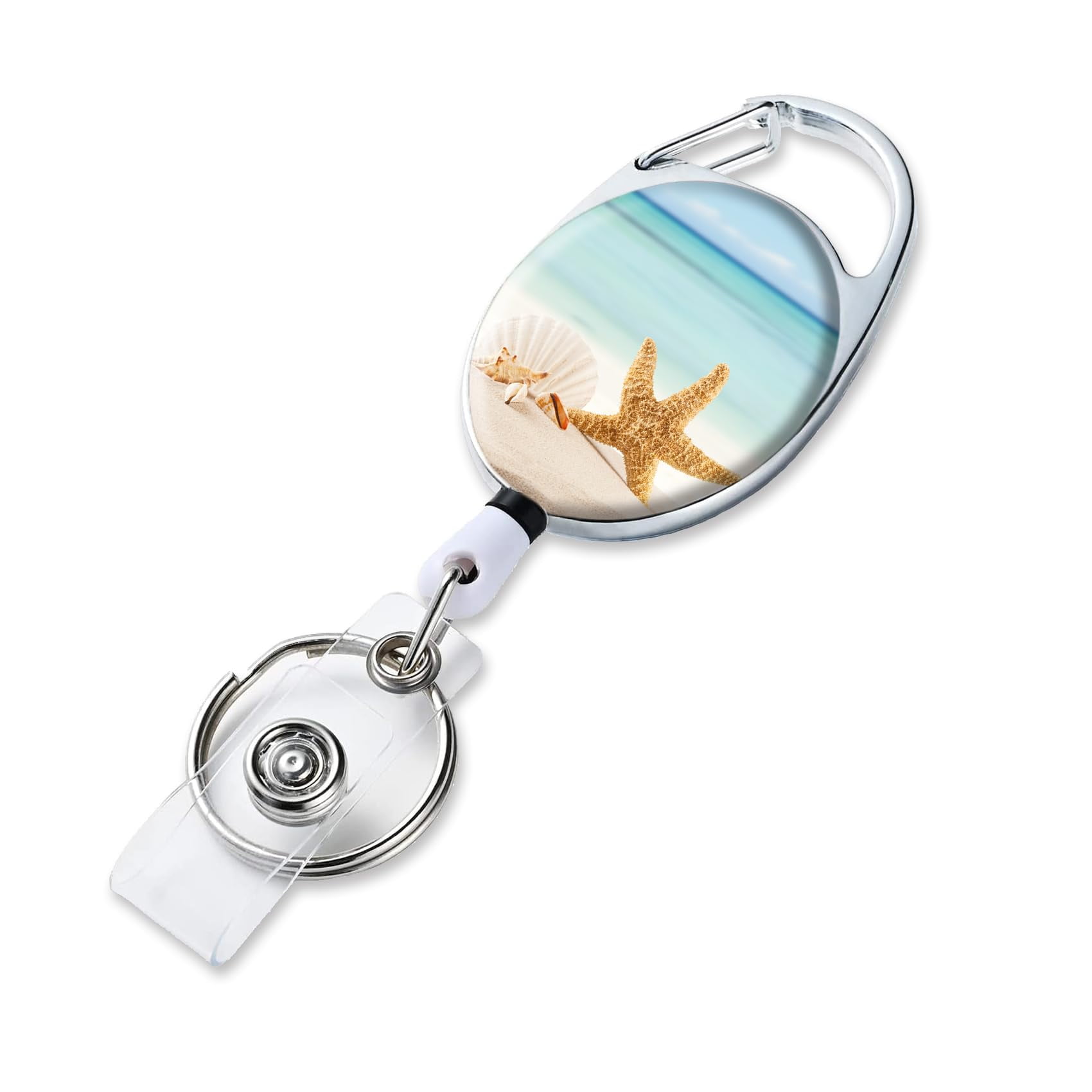 Badge Reel Retractable Badge Holder with Retractable Keychain for Keys ...