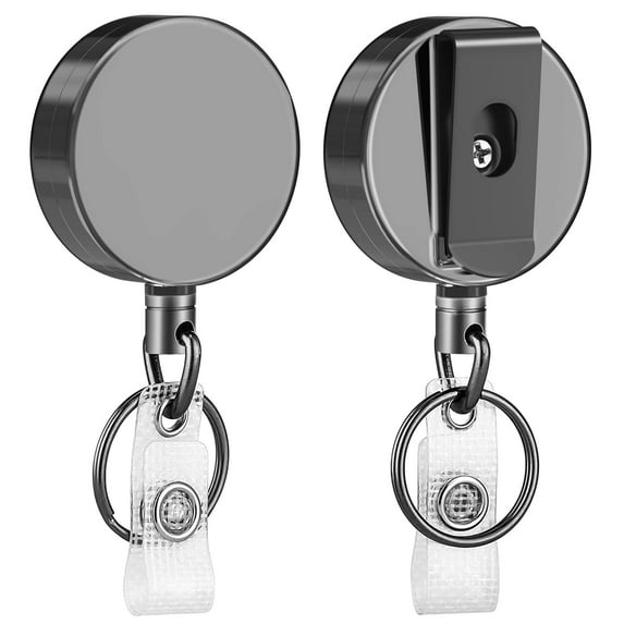 Badge Reel Retractable, Heavy Duty Metal ID Holder with Key Ring, 24 ...