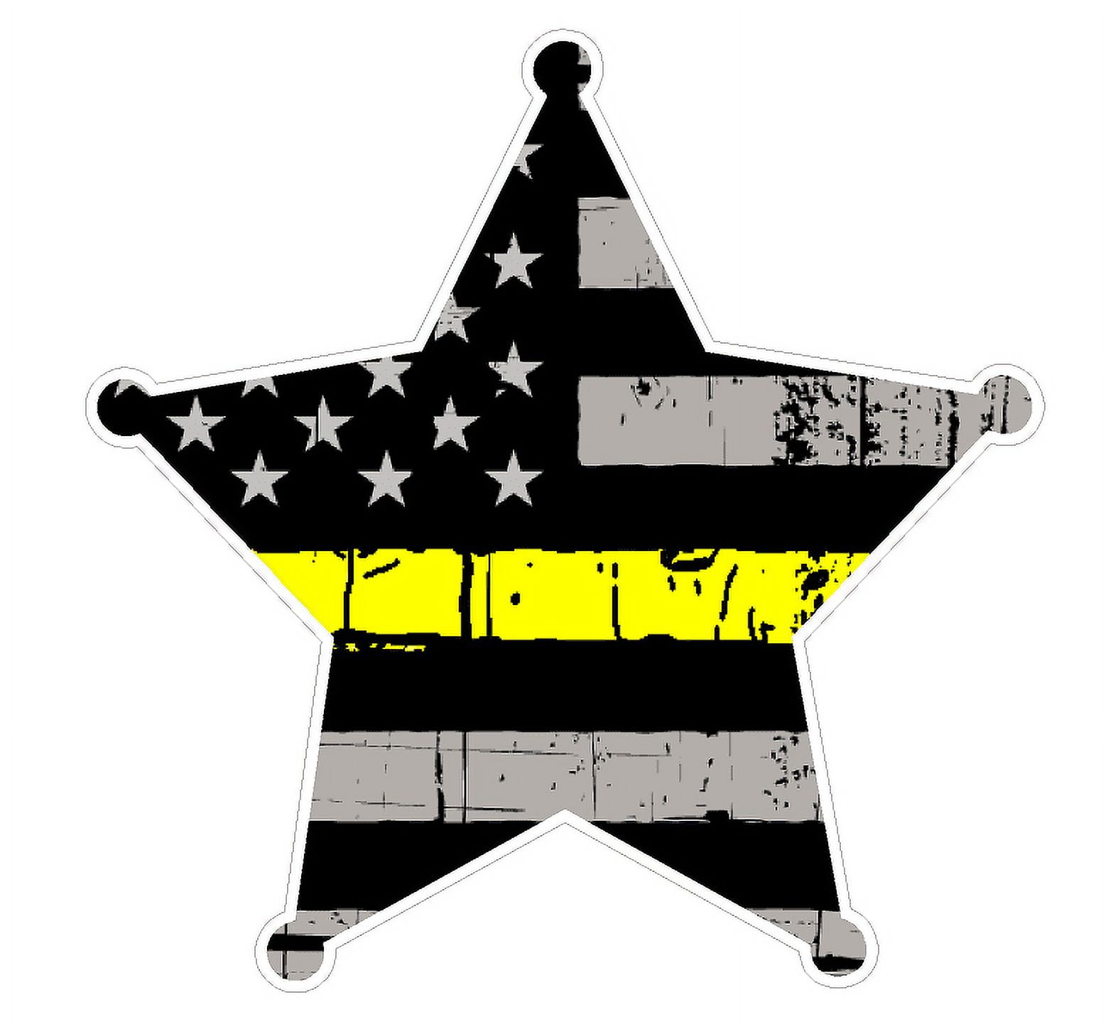 Badge Shape (E54) Thin Yellow Line Dispatch Vinyl Decal Sticker Car ...