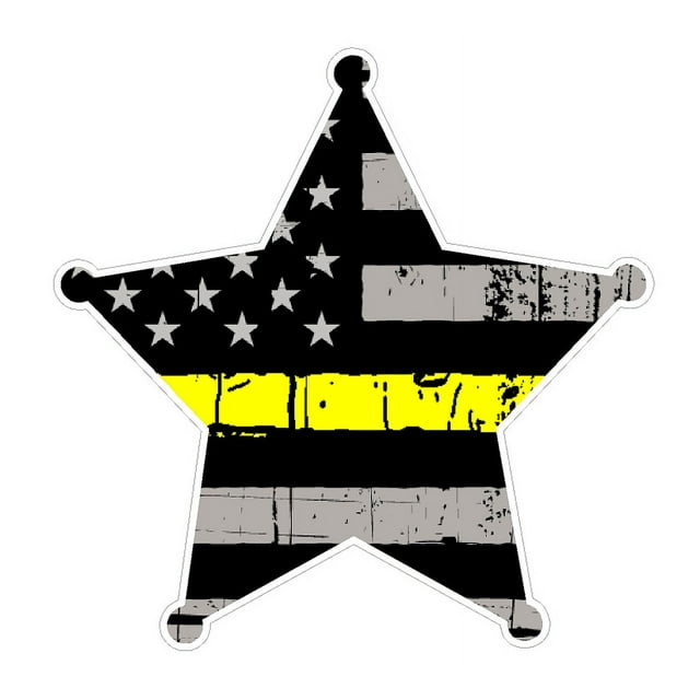 Badge Shape (E54) Thin Yellow Line Dispatch Vinyl Decal Sticker Car ...