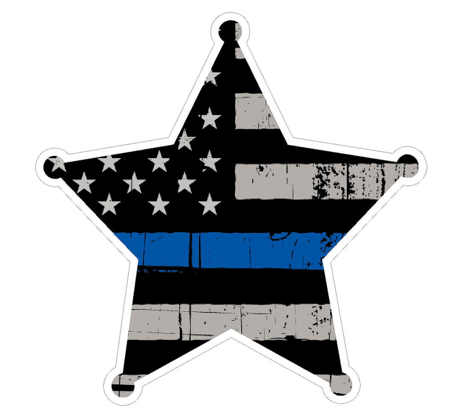Badge Shape (V54) Thin Blue Line Vinyl Decal Sticker Car Laptop/Netbook ...